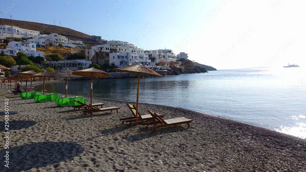 Iconic castle of Astypalaia island and picturesque village as seen from ...