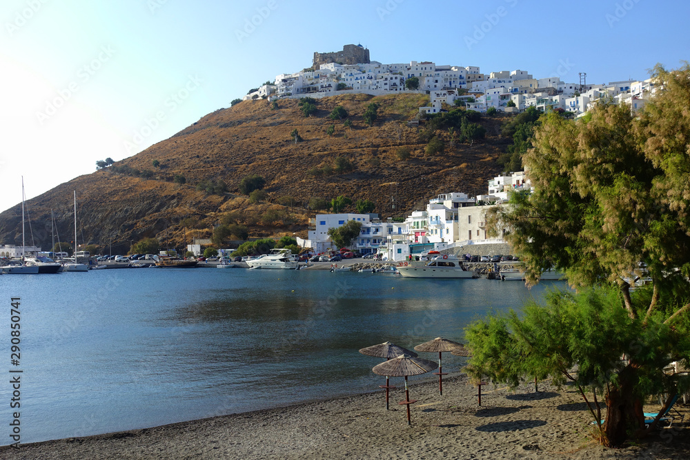Iconic castle of Astypalaia island and picturesque village as seen from ...