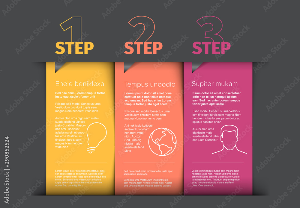 Three Step Layout Stock Template | Adobe Stock