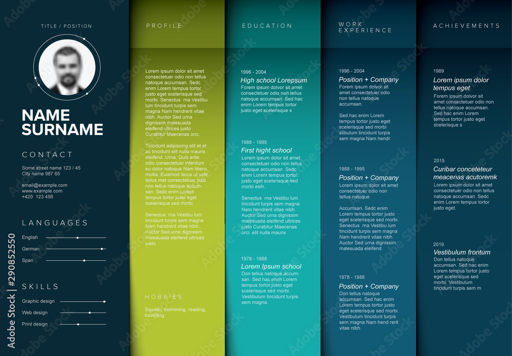 Teal Horizontal Infographic Layout Stock Template | Adobe Stock