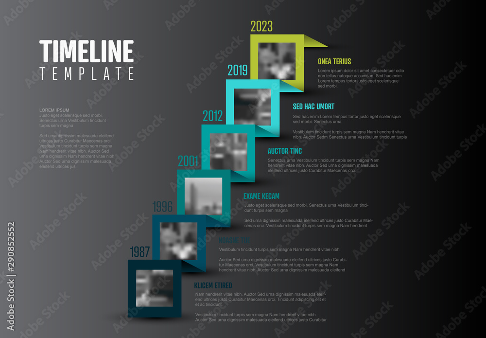 Timeline Infographic with Photos Layout Stock Template | Adobe Stock