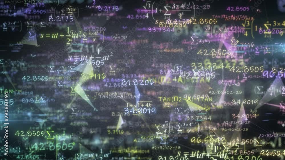 Blackboard Math calculations and equation formula of mathematics vídeo ...