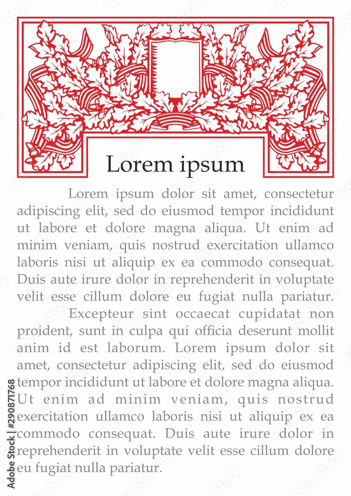 Book frontispiece title page decorative design in retro Soviet style ...