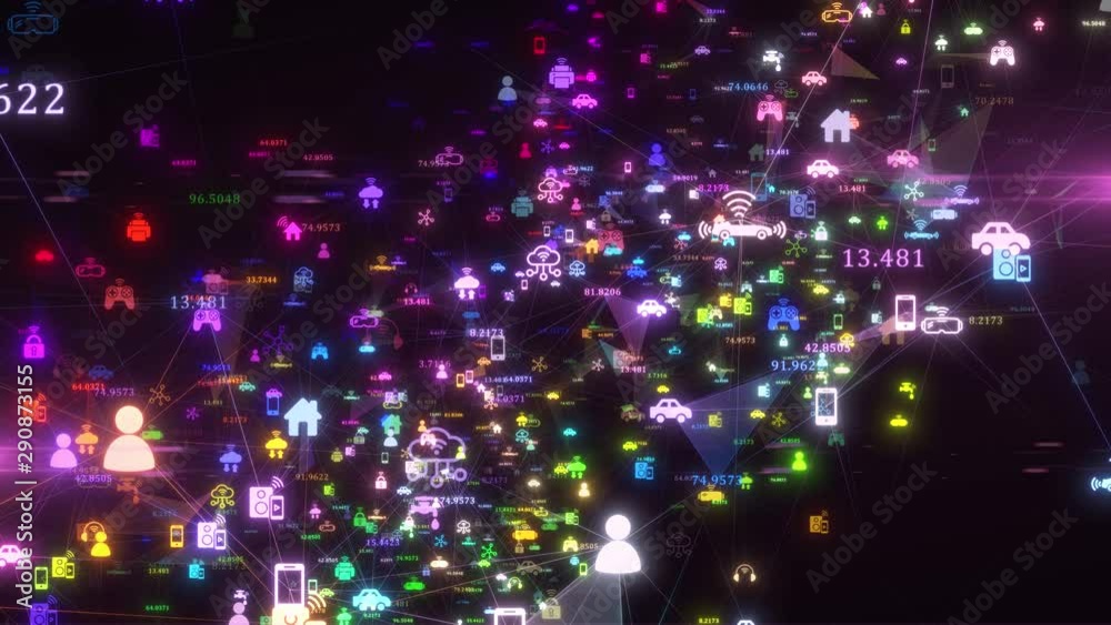 Internet connectivity into physical devices and everyday objects Stock ...