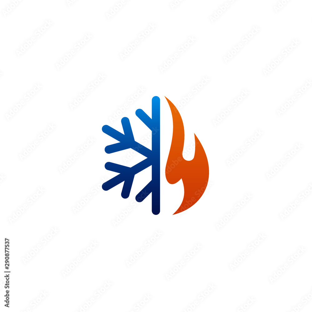 Illustration of hot and cold logo icon design template vector Stock ...