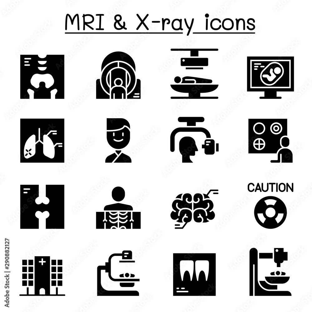 X-ray, MRI & Medical diagnostic icon set vector illustration graphic ...