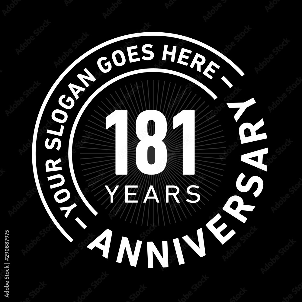 181 years anniversary logo template. One hundred and eighty-one years ...