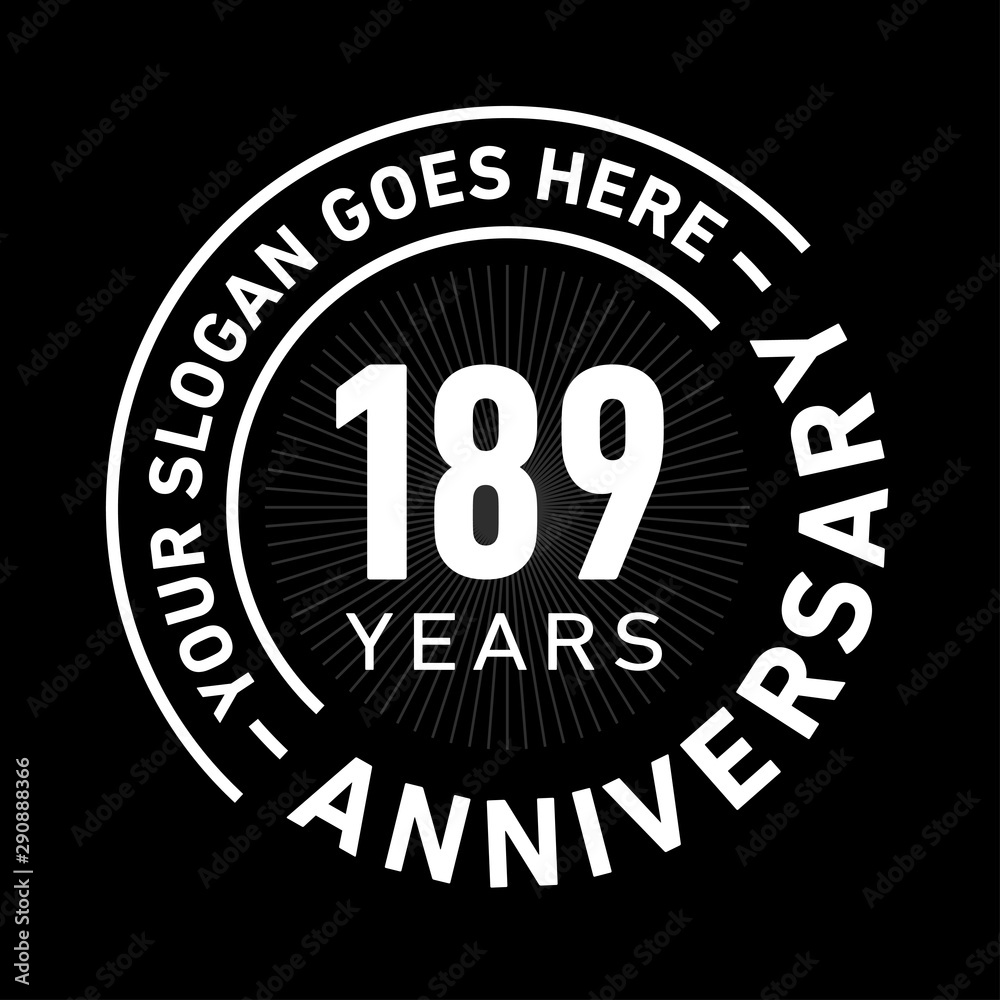 189 years anniversary logo template. One hundred and eighty-nine years ...