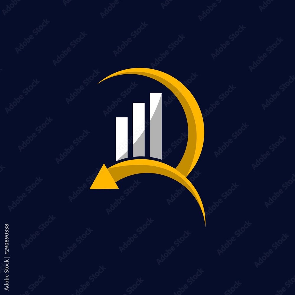 Letter R Chart Arrow Creative Icon Logo Design Template Element Vector ...