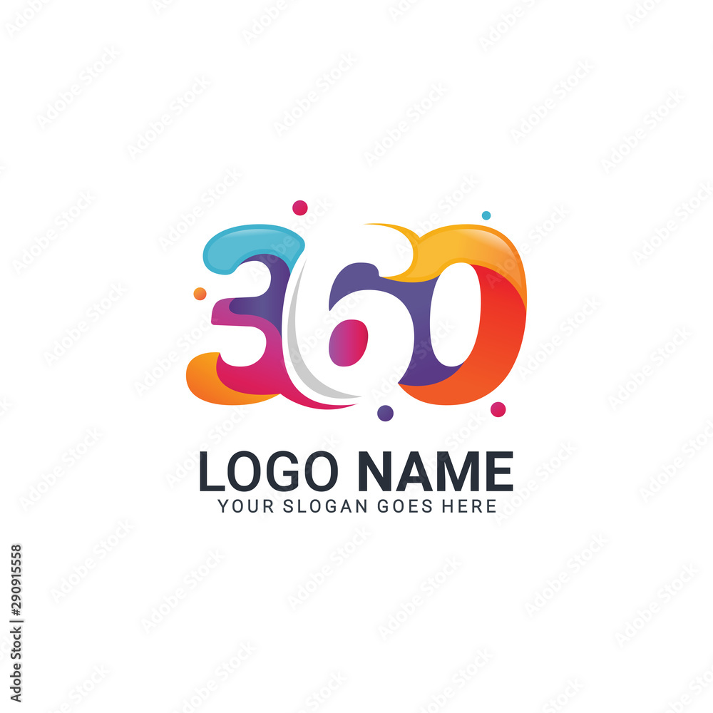 360 colorful logo design. Editable colorful modern logo design Stock ...