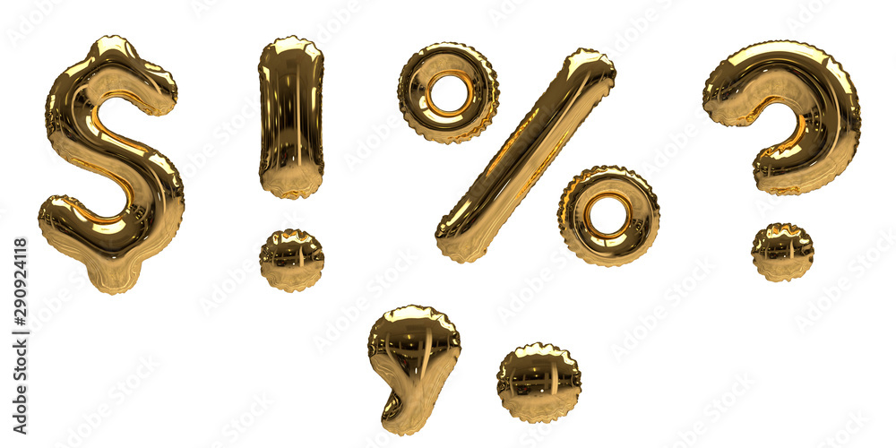 Gold Foil Helium Balloon Symbols (Question Mark, Exclamation Mark ...