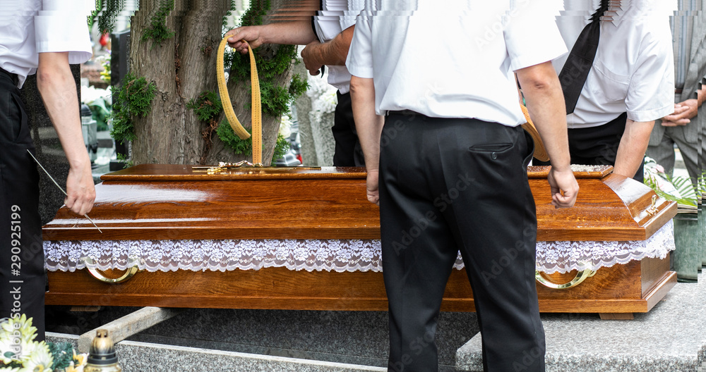 funeral ceremonies, coffin in morgue , coffin in funeral Stock Photo ...