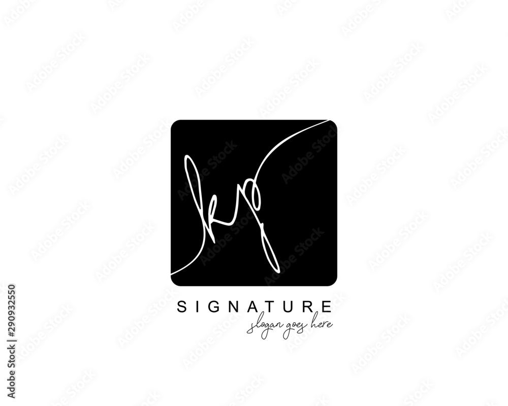 Initial KP beauty monogram and elegant logo design, handwriting logo of ...