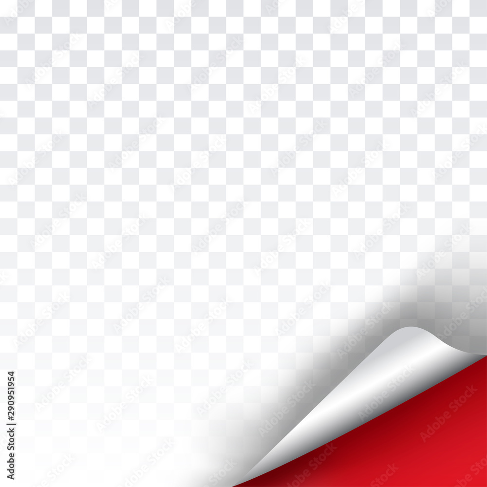 Vector illustration. The square format of the page flip template. 3d ...