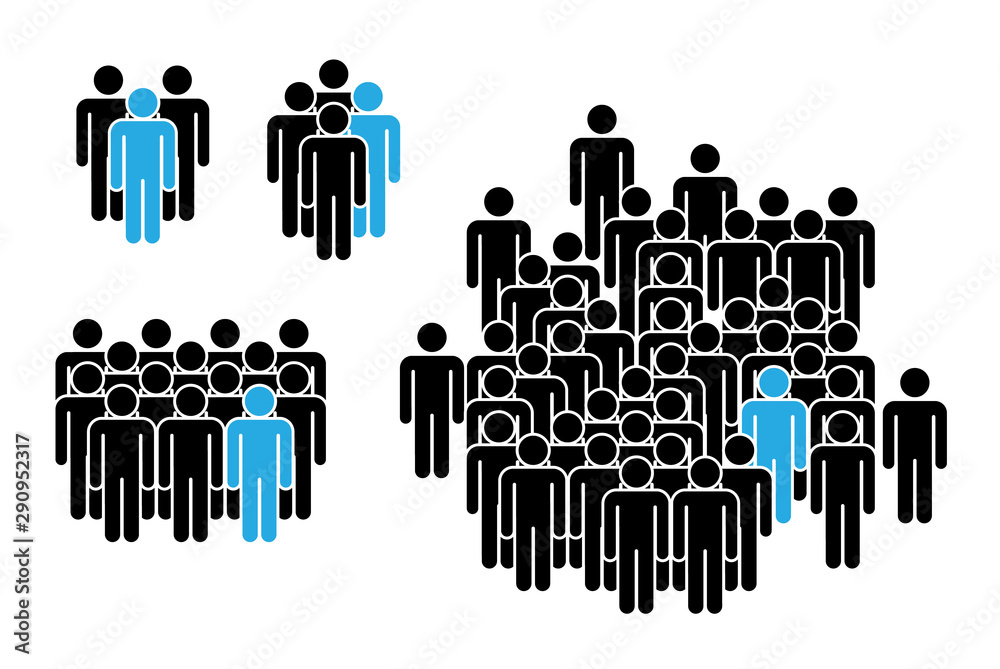 Group of People. People Figure Pictogram Icons. Crowd signs. Stock ...