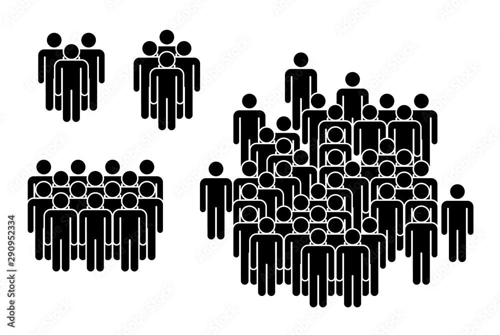 Group of People. People Figure Pictogram Icons. Crowd signs. Stock ...