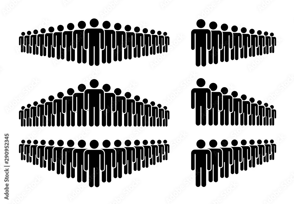 Group of People. People Figure Pictogram Icons. Crowd signs. Stock ...