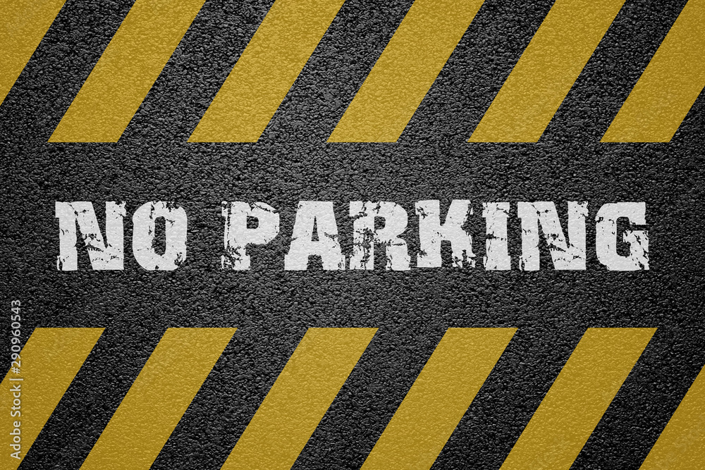No Parking Sign on asphalt ground Stock Illustration | Adobe Stock