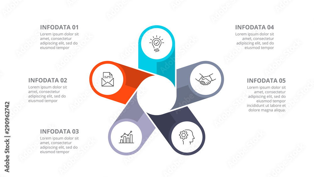 Cyclic diagram infographic with circles. Modern infographic design ...