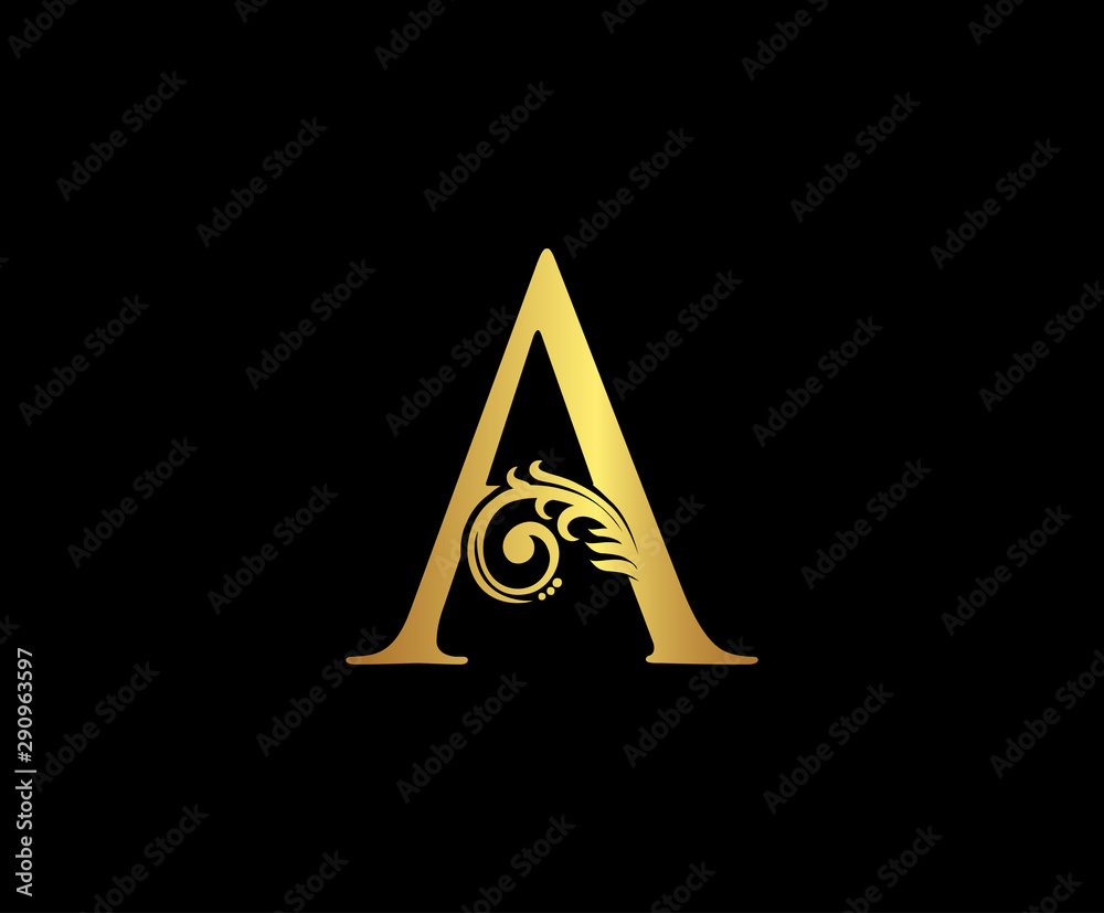 CLassy Letter A Logo Icon . Initial Letter A Design Vector Luxury Gold ...