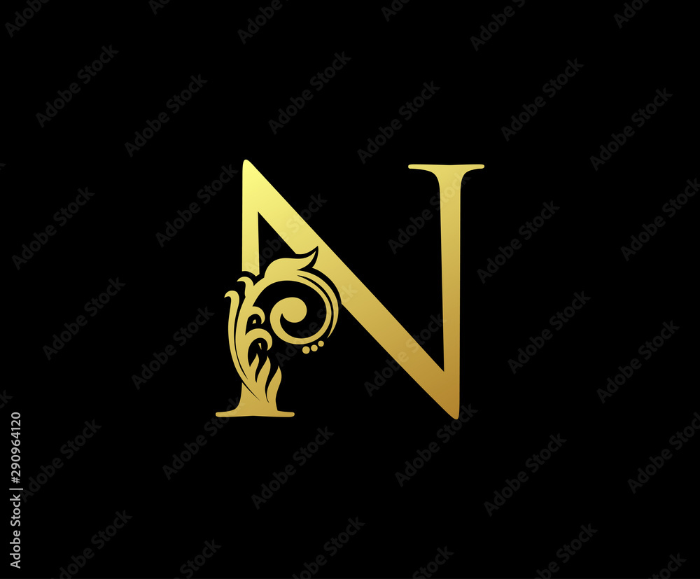 Gold Letter N