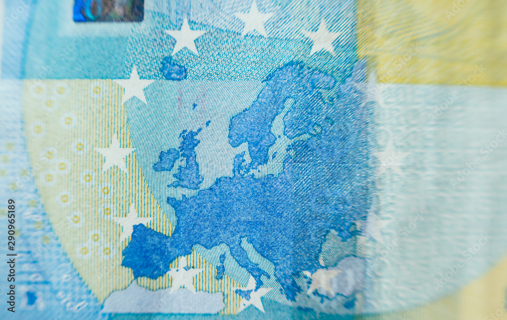 Map of European Union countries on Euro banknote Stock Photo | Adobe Stock