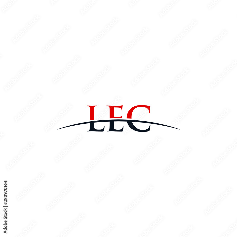 Initial letter LEC, overlapping movement swoosh horizon logo company ...