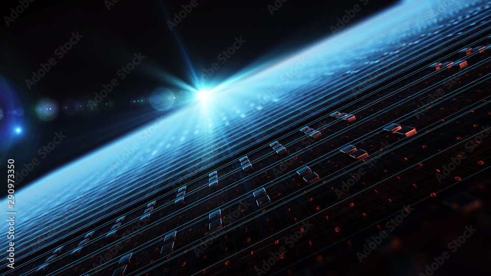 Binary code background/Abstraction illustration binary code strings are ...