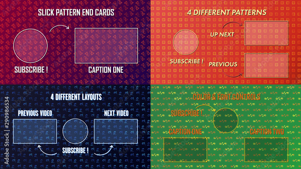 Slick Pattern End Cards Stock Template | Adobe Stock