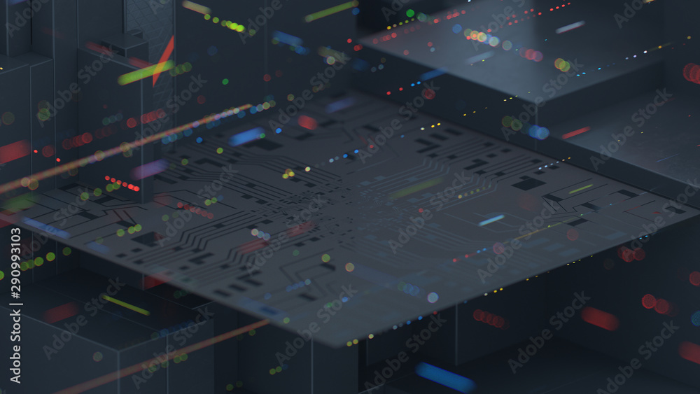 3d abstract technology background. Abstract concept data center ...