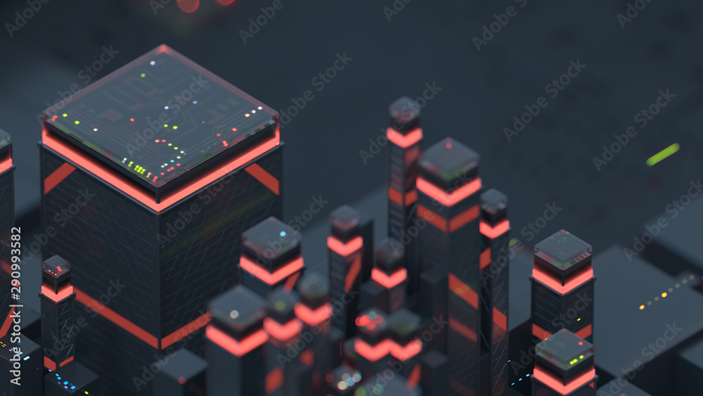 3d abstract technology background. Abstract concept data center ...