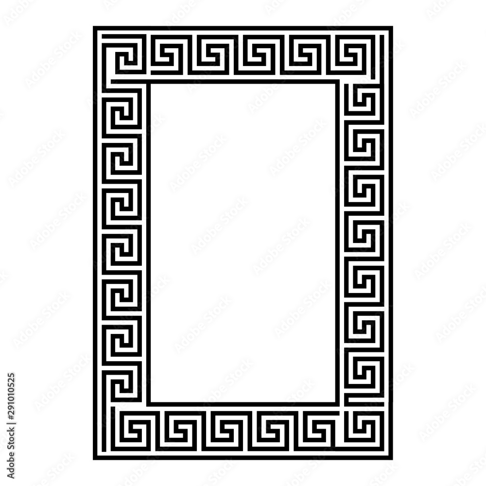 Greek key rectangle frame. Greek border. Vector Stock Vector | Adobe Stock