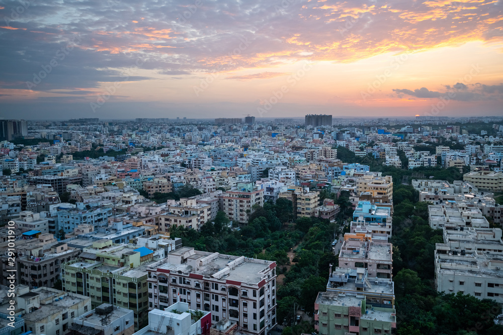Hyderabad city buildings and skyline in India Stock Photo | Adobe Stock