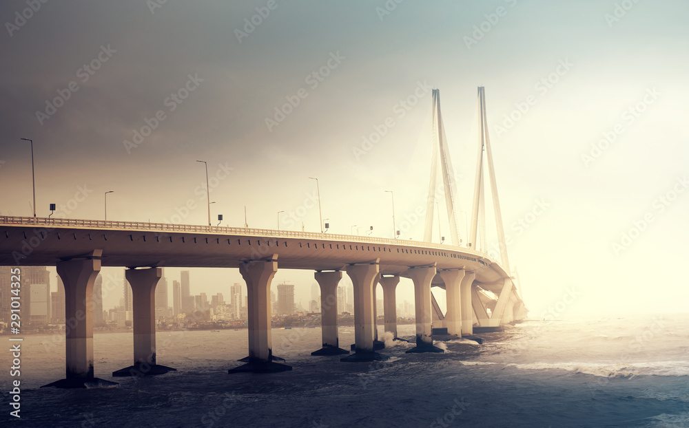 Photo & Art Print Bandra–Worli Sea Link is a cable bridge in Mumbai ...
