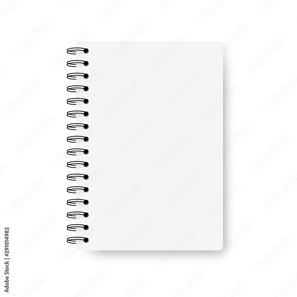 Realistic notebook isolated on white background. Art design clean ...