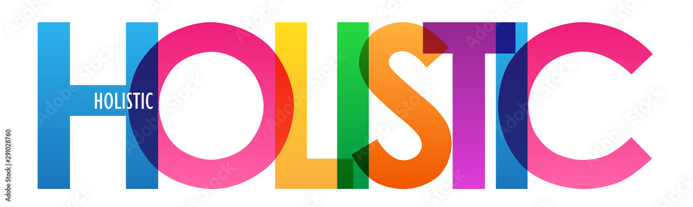 HOLISTIC colorful rainbow typography banner Stock Vector | Adobe Stock