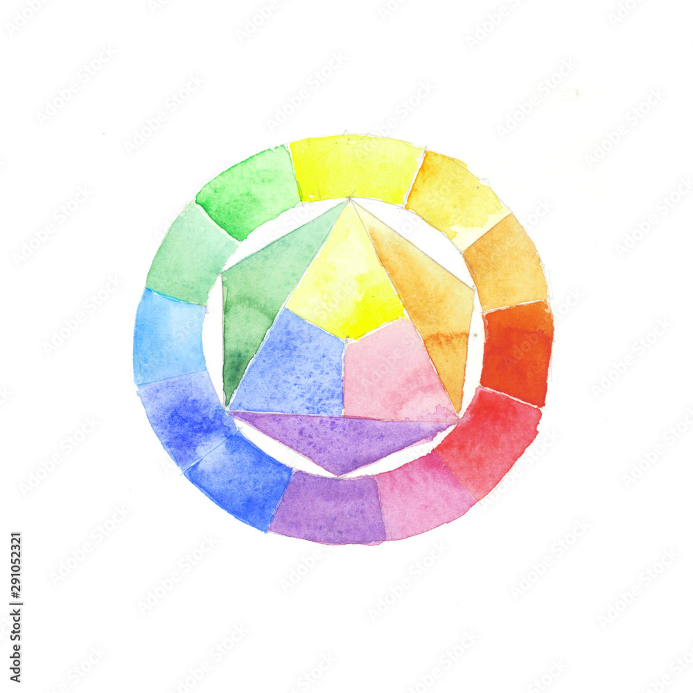 color watercolor circle, the circle of Itten, color palette Stock ...