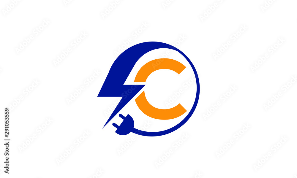 Electrical sign with the letter C, Electricity Logo, electric logo and ...