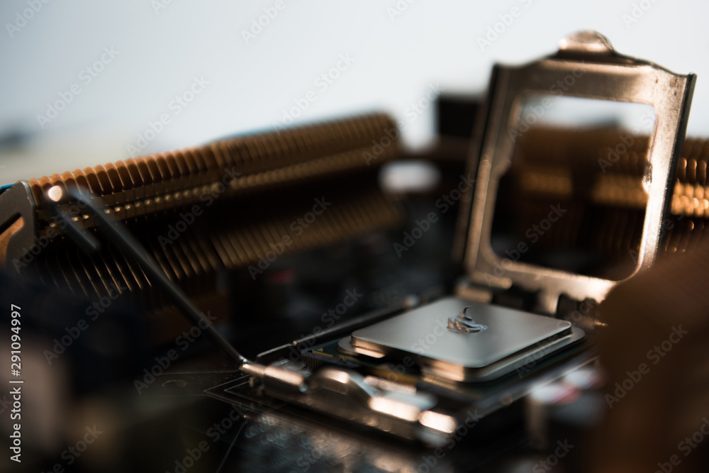 Computer engineer maintenance computer CPU hardware upgrade of ...