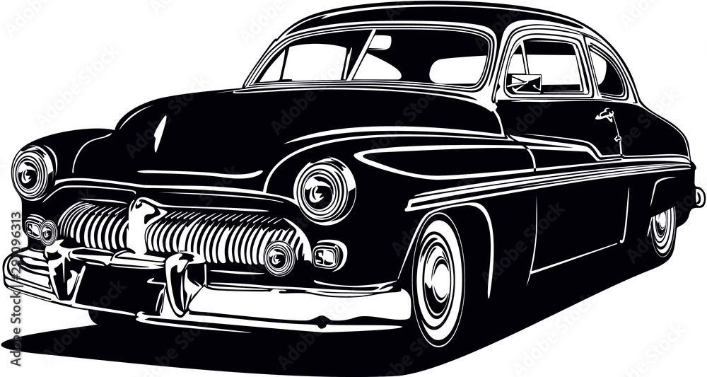 Classic vector retro vintage custom car design Stock Vector | Adobe Stock