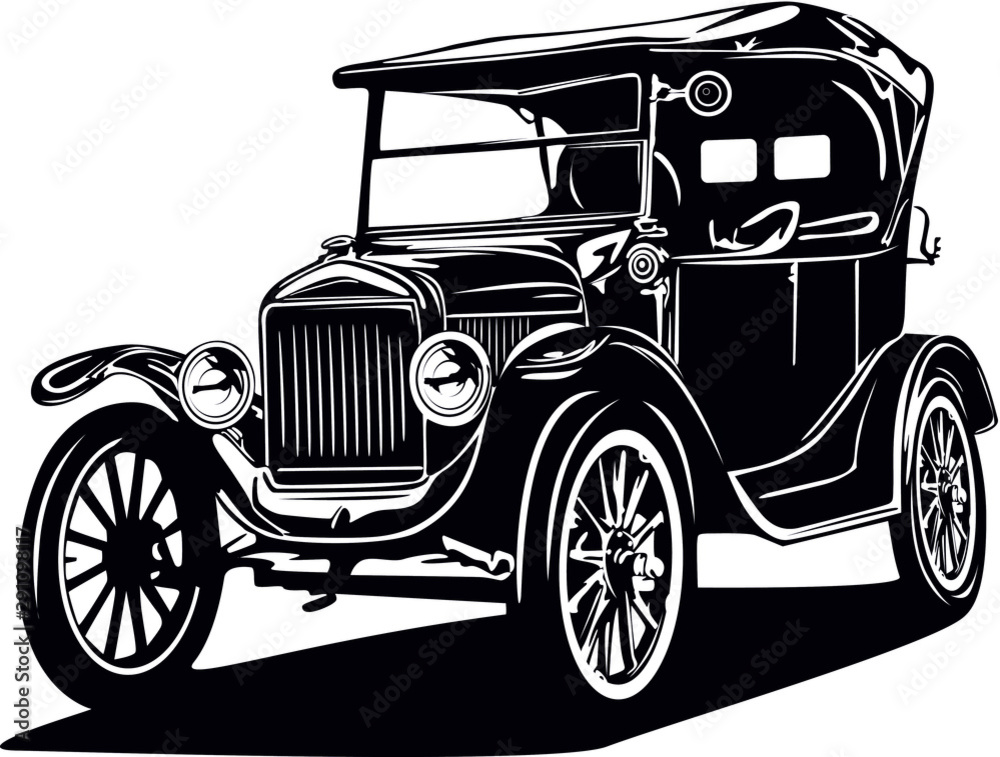 Classic vector retro vintage custom car design Stock Vector | Adobe Stock