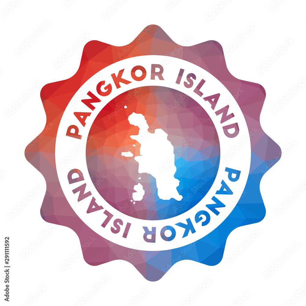 Vetor do Stock: Pangkor Island low poly logo. Colorful gradient travel ...