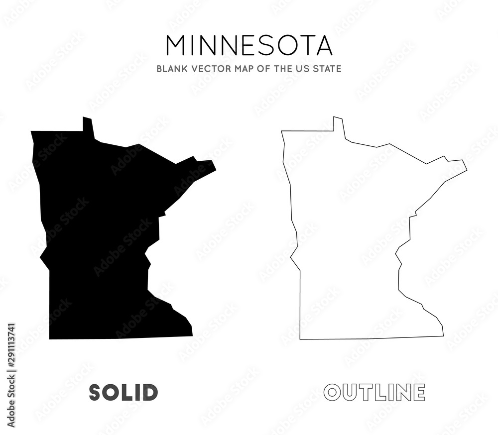 Minnesota map. Blank vector map of the Us State. Borders of Minnesota ...