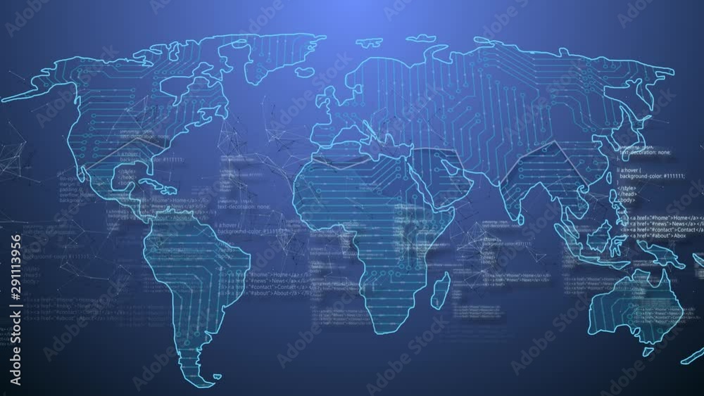 Vidéo Stock Background world map. Video background with animated world ...