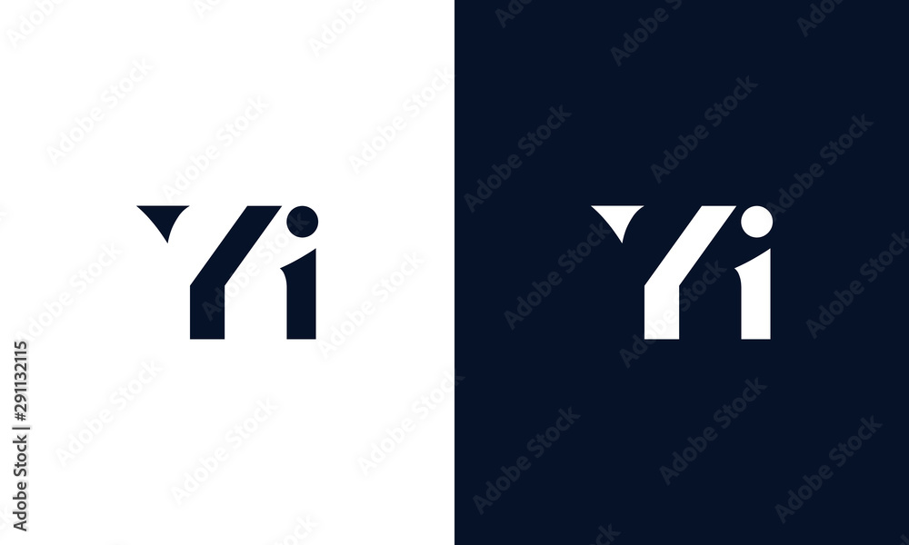 Abstract letter YI logo. This logo icon incorporate with abstract shape ...