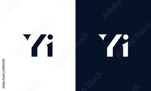 Abstract letter YI logo. This logo icon incorporate with abstract shape ...