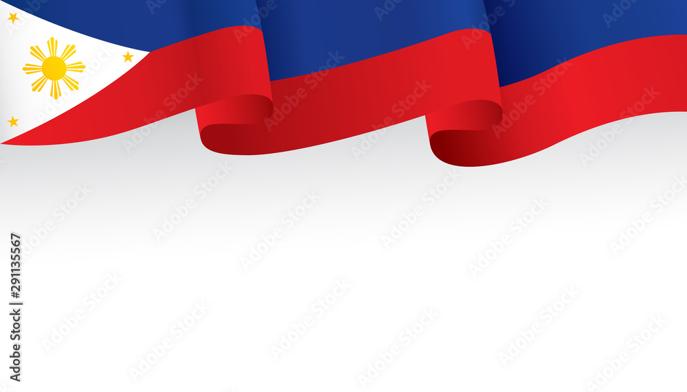 Philippines flag ribbon isolated on white background. Vector ...