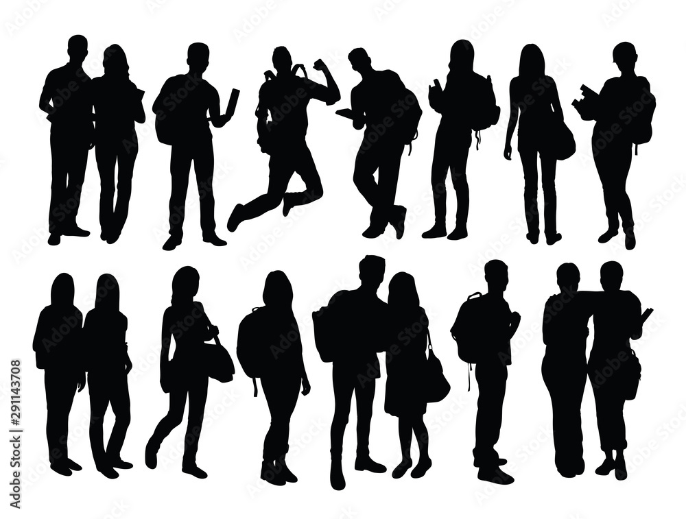 Student Activity Silhouettes, art vector design Stock Vector | Adobe Stock