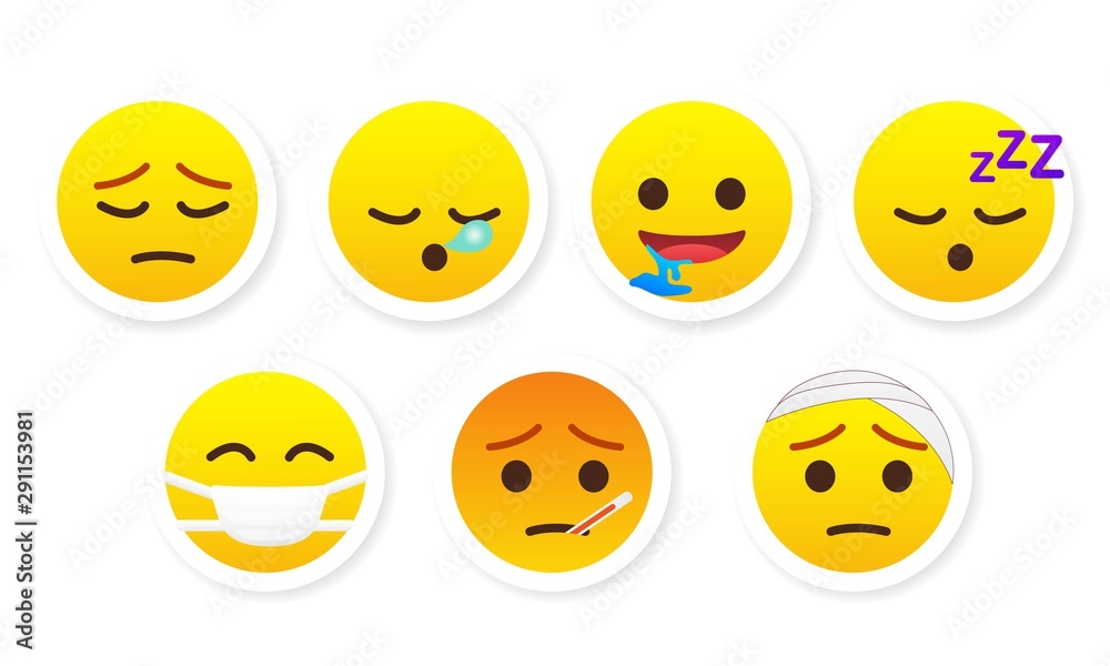 set of social media emoji. emoticon sticker vector illustration. set of ...
