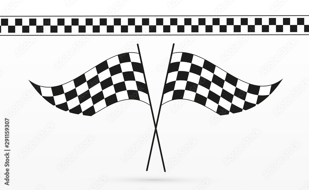 Flag finishing vector illustration. Realistic flag icon of start-finish ...